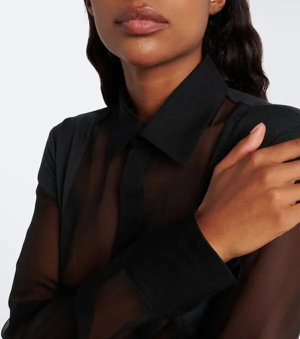 JEAN PAUL GAULTIER Knitted Silk-trimmed Shirt Dress
