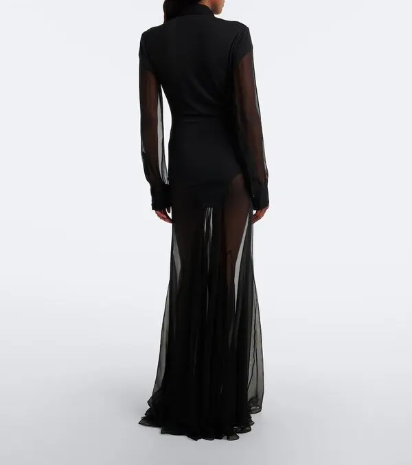 JEAN PAUL GAULTIER Knitted Silk-trimmed Shirt Dress