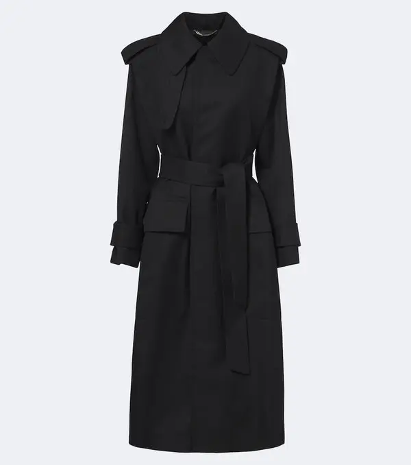 Victoria Beckham Philippa Virgin Wool Twill Trench Coat