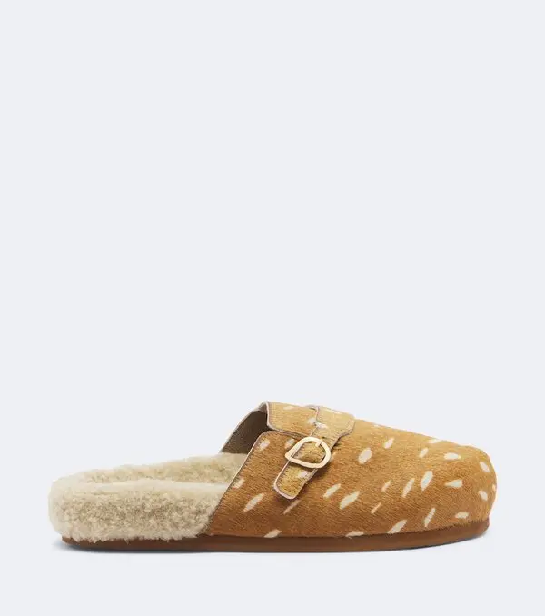 ANCIENT GREEK SANDALS Vasilitsa Shearling-trimmed Calf Hair Clogs