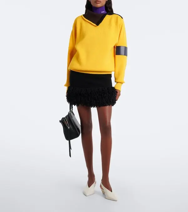 Loewe Fringed Wool-blend Miniskirt