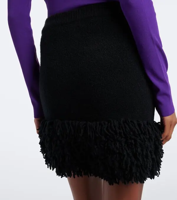 Loewe Fringed Wool-blend Miniskirt