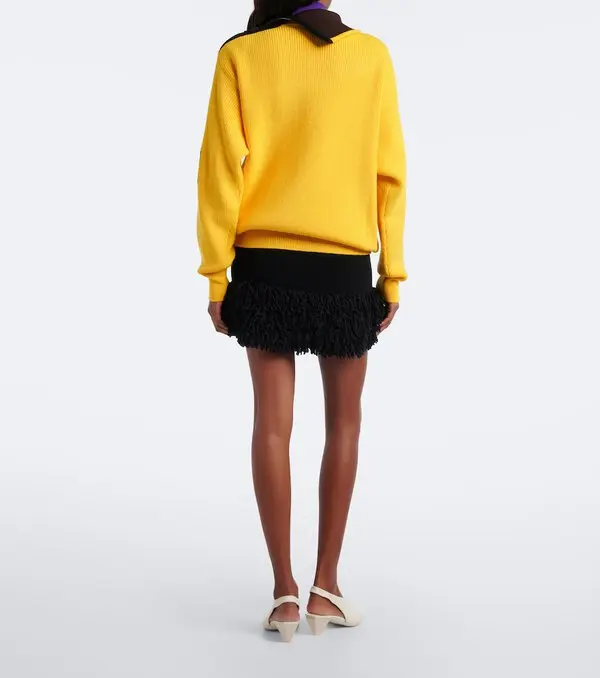 Loewe Fringed Wool-blend Miniskirt