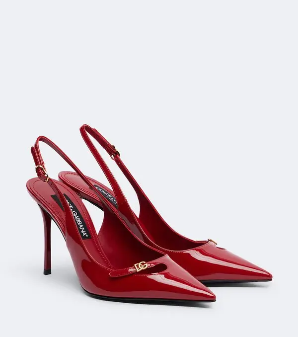 Dolce & Gabbana Dg Patent Leather Slingback Pumps