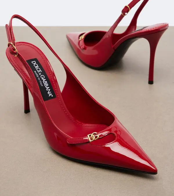 Dolce & Gabbana Dg Patent Leather Slingback Pumps