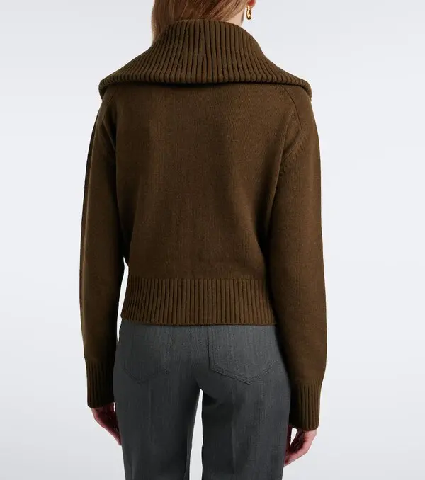 Victoria Beckham Wool-blend Zip-up Cardigan