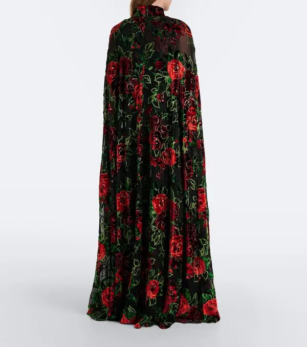RODARTE Floral Devore Velvet Gown