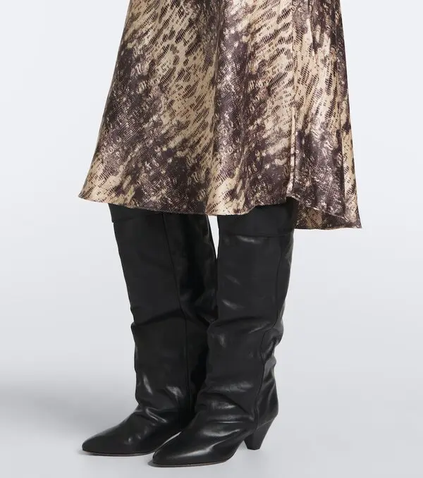 Isabel Marant Étoile Lemila Ruched Snake-print Silk Midi Dress