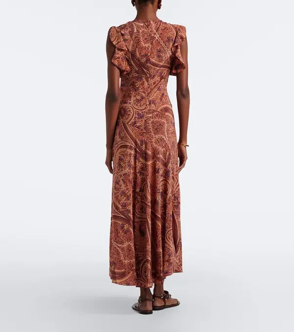 Ulla Johnson Ameline Silk Crepe De Chine Midi Dress