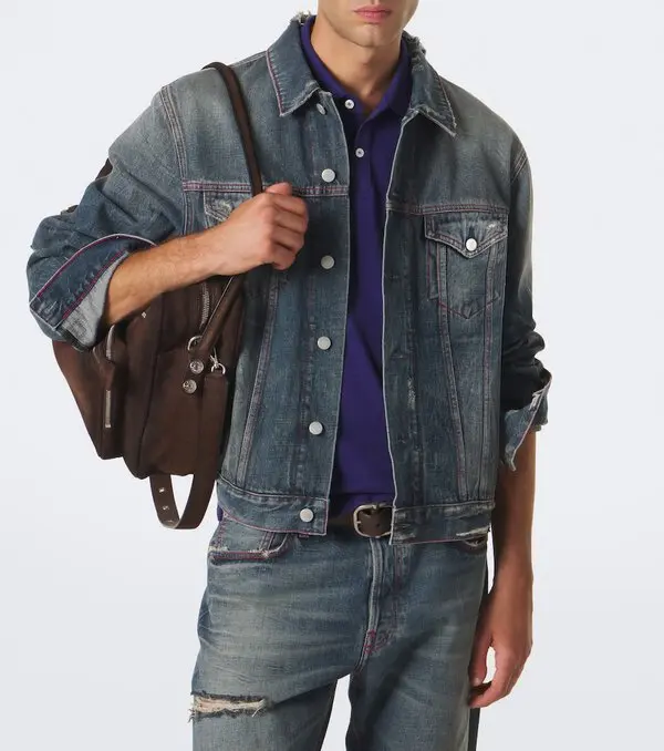Acne Studios Re-edition Distressed Faded Denim Jacket
