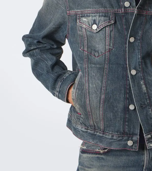 Acne Studios Re-edition Distressed Faded Denim Jacket