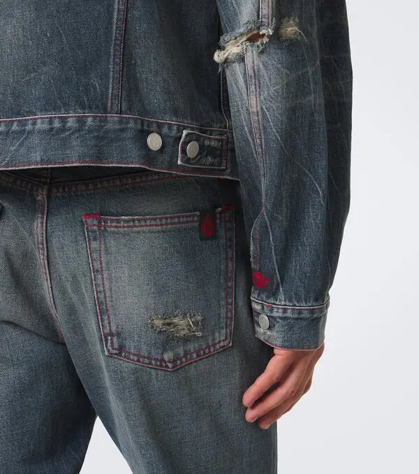 Acne Studios Re-edition Distressed Faded Denim Jacket