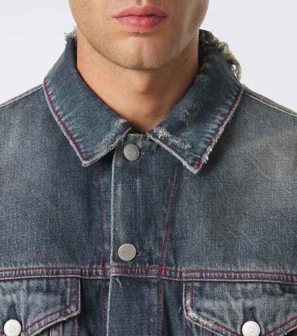 Acne Studios Re-edition Distressed Faded Denim Jacket
