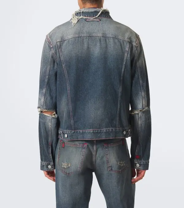 Acne Studios Re-edition Distressed Faded Denim Jacket