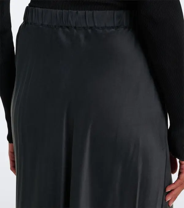 Velvet By Graham & Spencer Kristin Lace-trimmed Silk Maxi Skirt