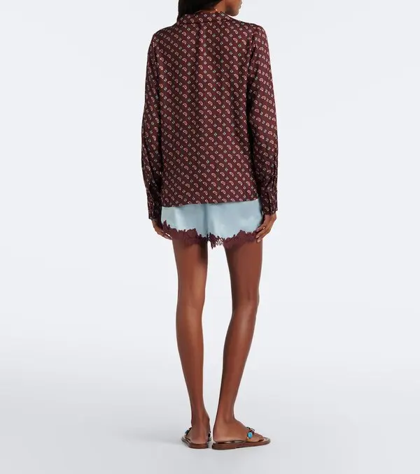 DÔEN Iona Lace-trimmed Silk Satin Shorts