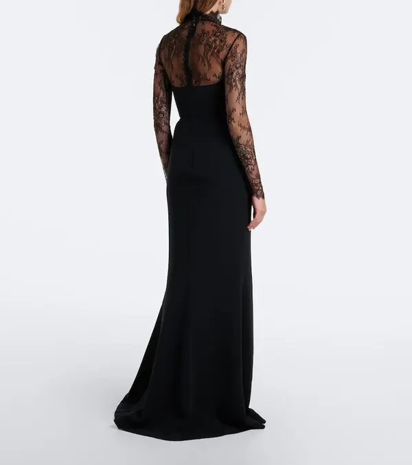 Elie Saab Lace-trimmed Cady Gown
