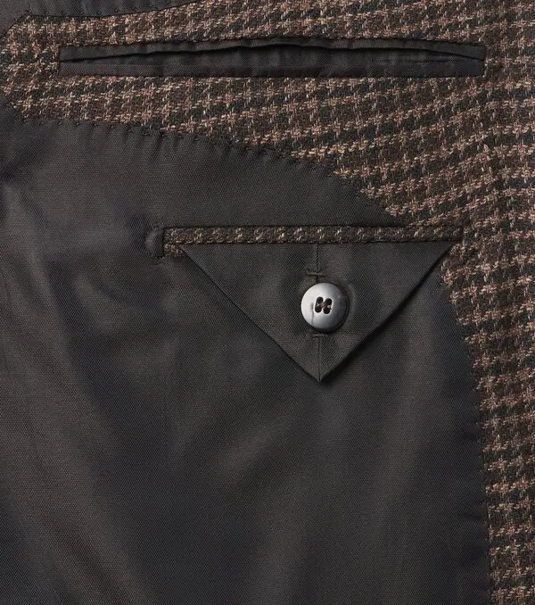 TOM FORD Houndstooth Wool, Silk, And Linen Blazer