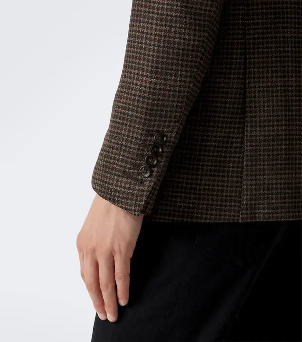 TOM FORD Houndstooth Wool, Silk, And Linen Blazer