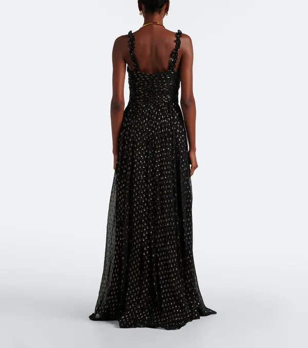Ulla Johnson Anastasia Silk-blend Chiffon Bustier Gown