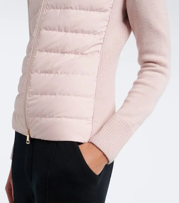 Moncler Down-paneled Virgin Wool Cardigan