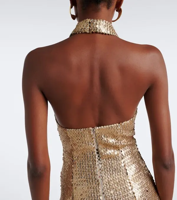 Elie Saab Sequined Halterneck Gown