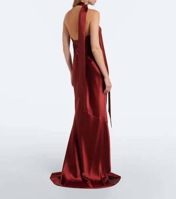 Retrofete Melly Satin Halterneck Gown