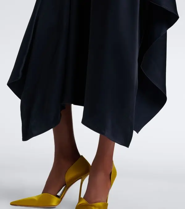 Victoria Beckham Draped Satin Midi Dress - Blue