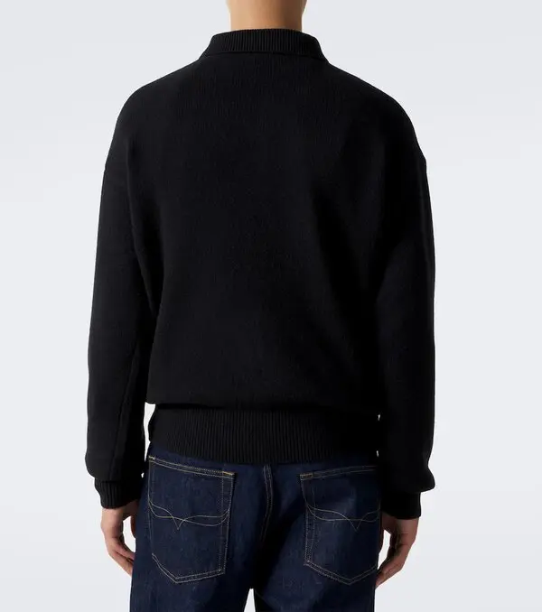 Polo Ralph Lauren Logo Wool And Alpaca Polo Sweater