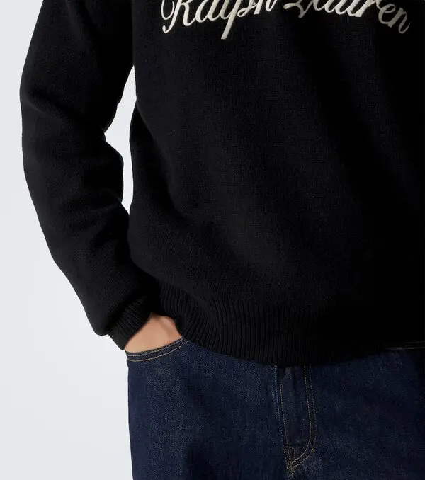 Polo Ralph Lauren Logo Wool And Alpaca Polo Sweater