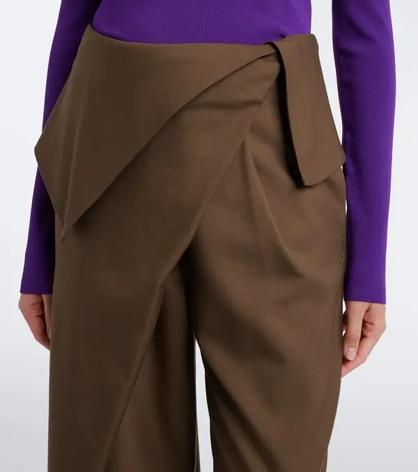 Loewe Draped Wool Wide-leg Pants