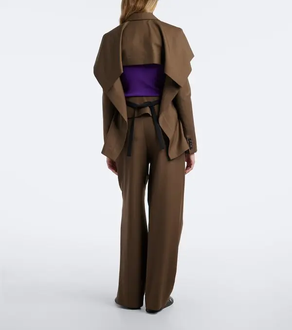 Loewe Draped Wool Wide-leg Pants