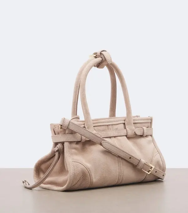 Prada Bonnie Mini Suede Top-handle Bag - Beige