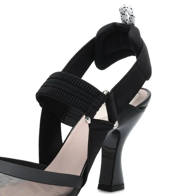 Fendi Colibri Mesh Slingback Pumps