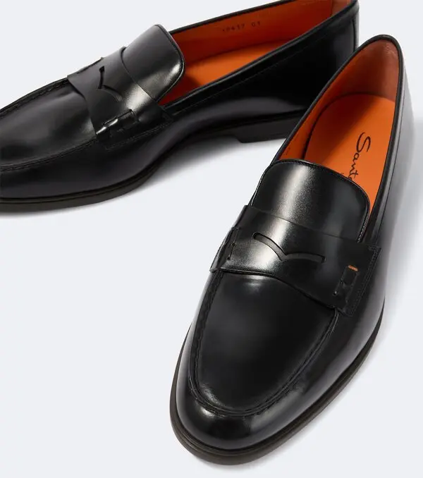 Santoni Milo Leather Penny Loafers