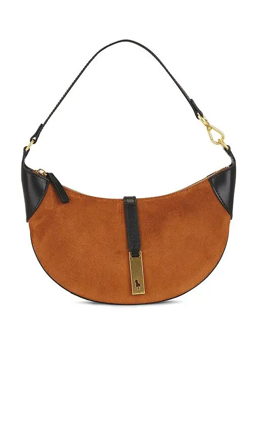 Polo Ralph Lauren Small Suede Leather Shoulder Bag - Brown