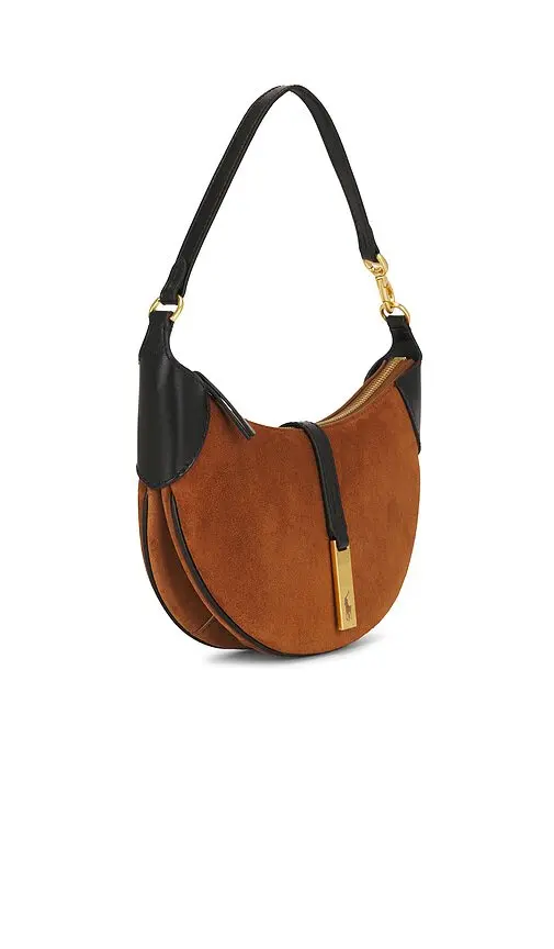 Polo Ralph Lauren Small Suede Leather Shoulder Bag - Brown