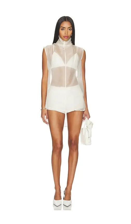 AEXAE X Revolve Silk Organza Roll Neck Top In . Also