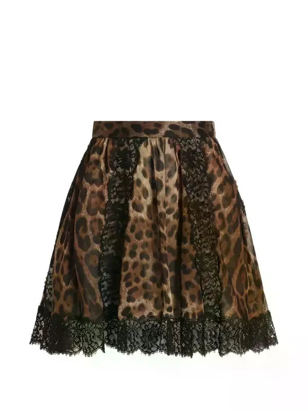 Dolce & Gabbana Leo-print Chiffon Skirt