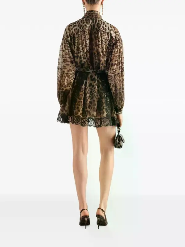 Dolce & Gabbana Leo-print Chiffon Skirt