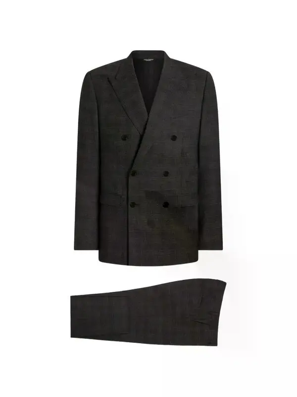 Dolce & Gabbana Martini Light Double-breasted Suit In Glen Plaid