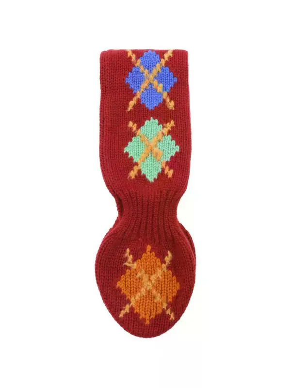 Guest In Residence Argyle Bowtie Knit Scarf