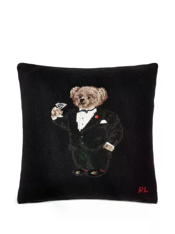 Ralph Lauren Martini Polo Bear Cushion - Black