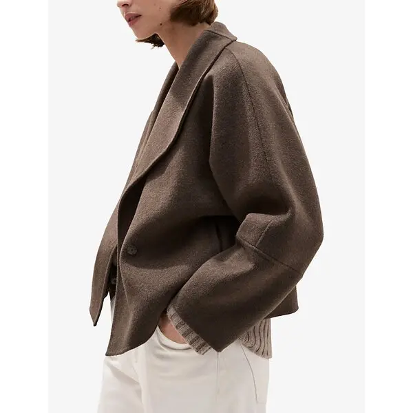 THE WHITE COMPANY Double-breasted Cropped Wool-blend Jacket