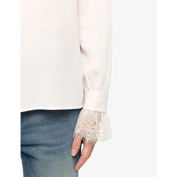 Zadig&Voltaire Thely Wing-embellished Satin Shirt