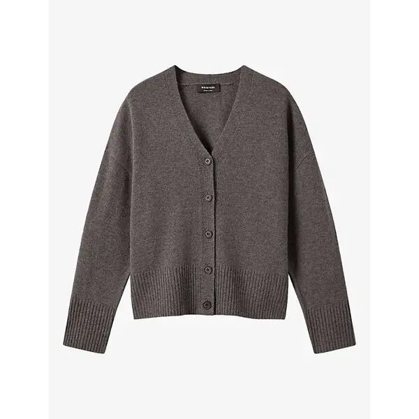 Whistles V-neck Long-sleeve Wool Cardigan