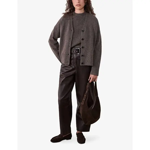 Whistles V-neck Long-sleeve Wool Cardigan