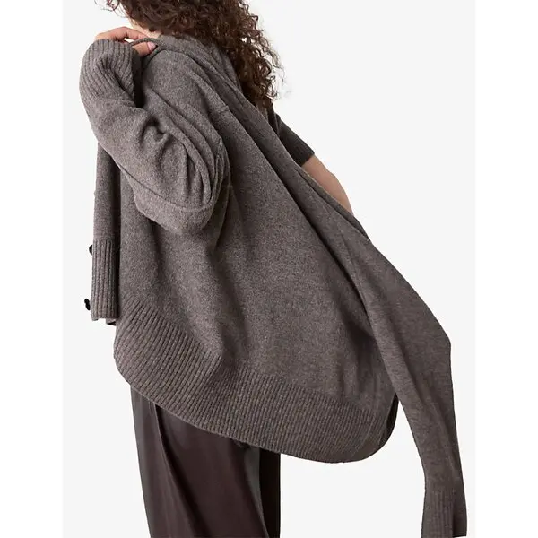 Whistles V-neck Long-sleeve Wool Cardigan