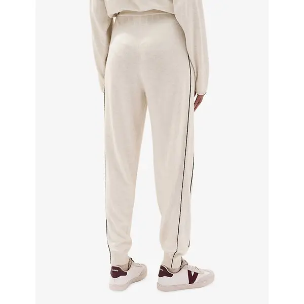 THE WHITE COMPANY Side-stripe Cuffed Wool-blend Jogging Bottoms
