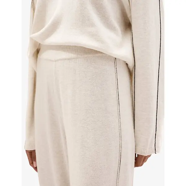 THE WHITE COMPANY Side-stripe Cuffed Wool-blend Jogging Bottoms